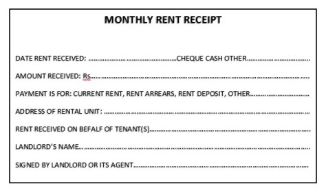 ROOM/HOUSE RENT RECEIPT | COMPUTER STATION